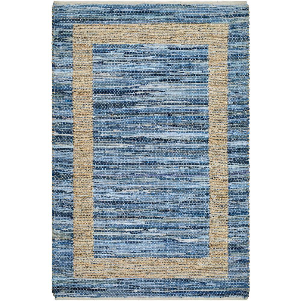 Livabliss Jean Blue/Tan 9 ft. x 12 ft. Border Indoor Area Rug JEA2300 ...
