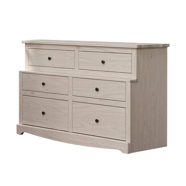 Benjara White and Bronze 6-Drawers 52 in. Dresser Without Mirror ...