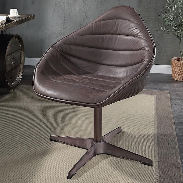 Acme Furniture Pipino Antique Ebony Top Grain Leather Accent Occasional ...