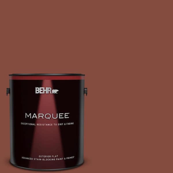 BEHR MARQUEE 1 gal. #S160-7 Red Chipotle Flat Exterior Paint & Primer ...