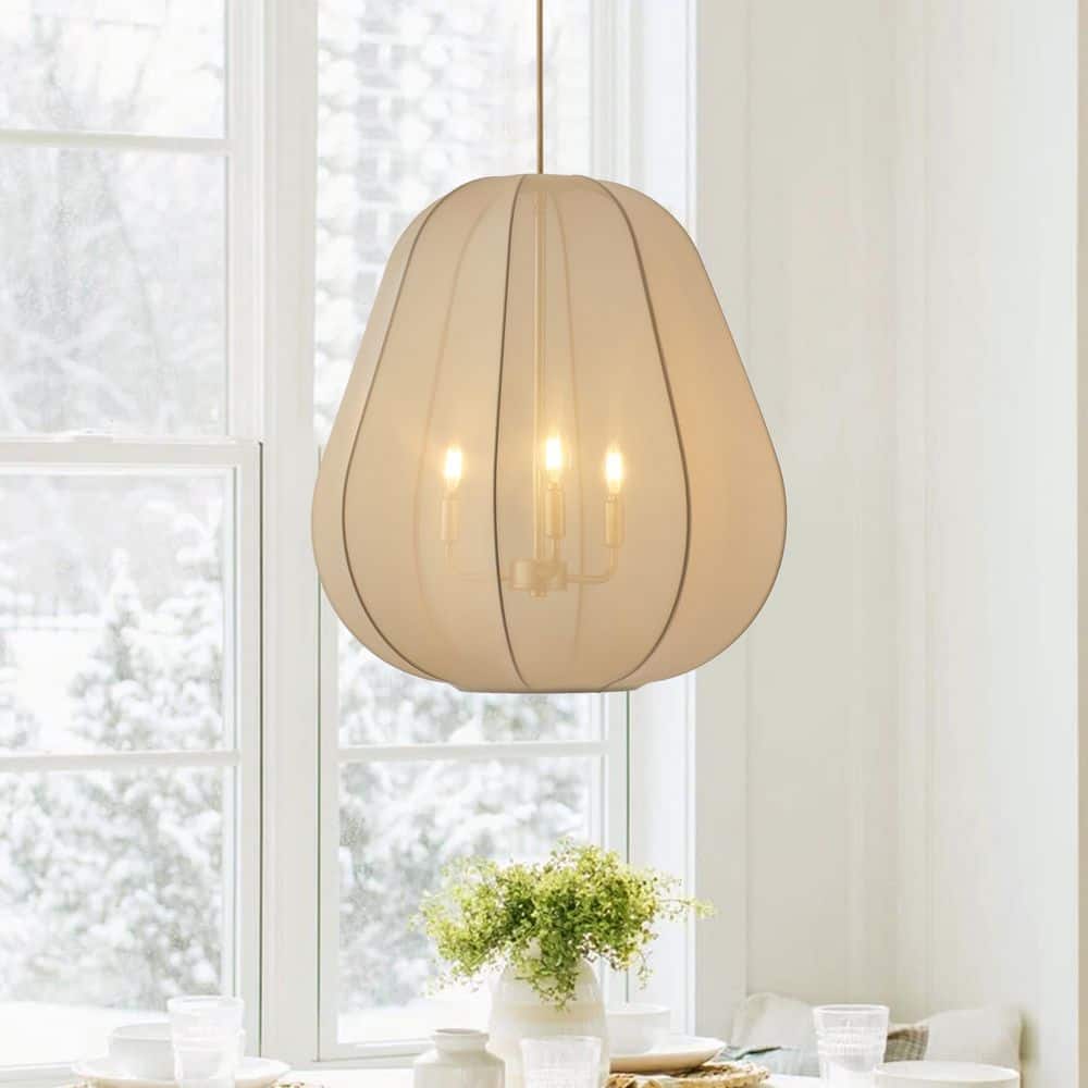 aiwen Modern Farmhouse 19.68 in. 3-Light Gold Chandelier Classical ...