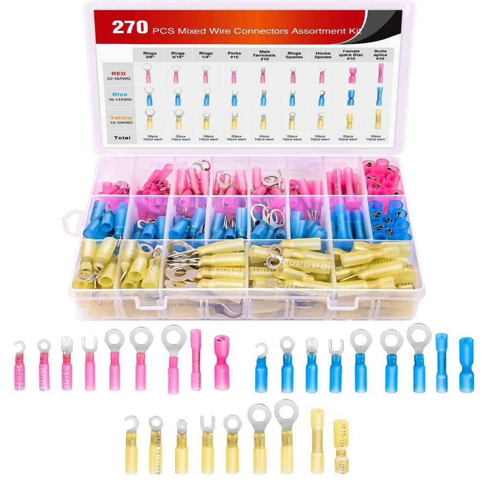 30-Amp 12-Volt Heat Shrink Wire Connector Kit with Pure Tinned Copper ...