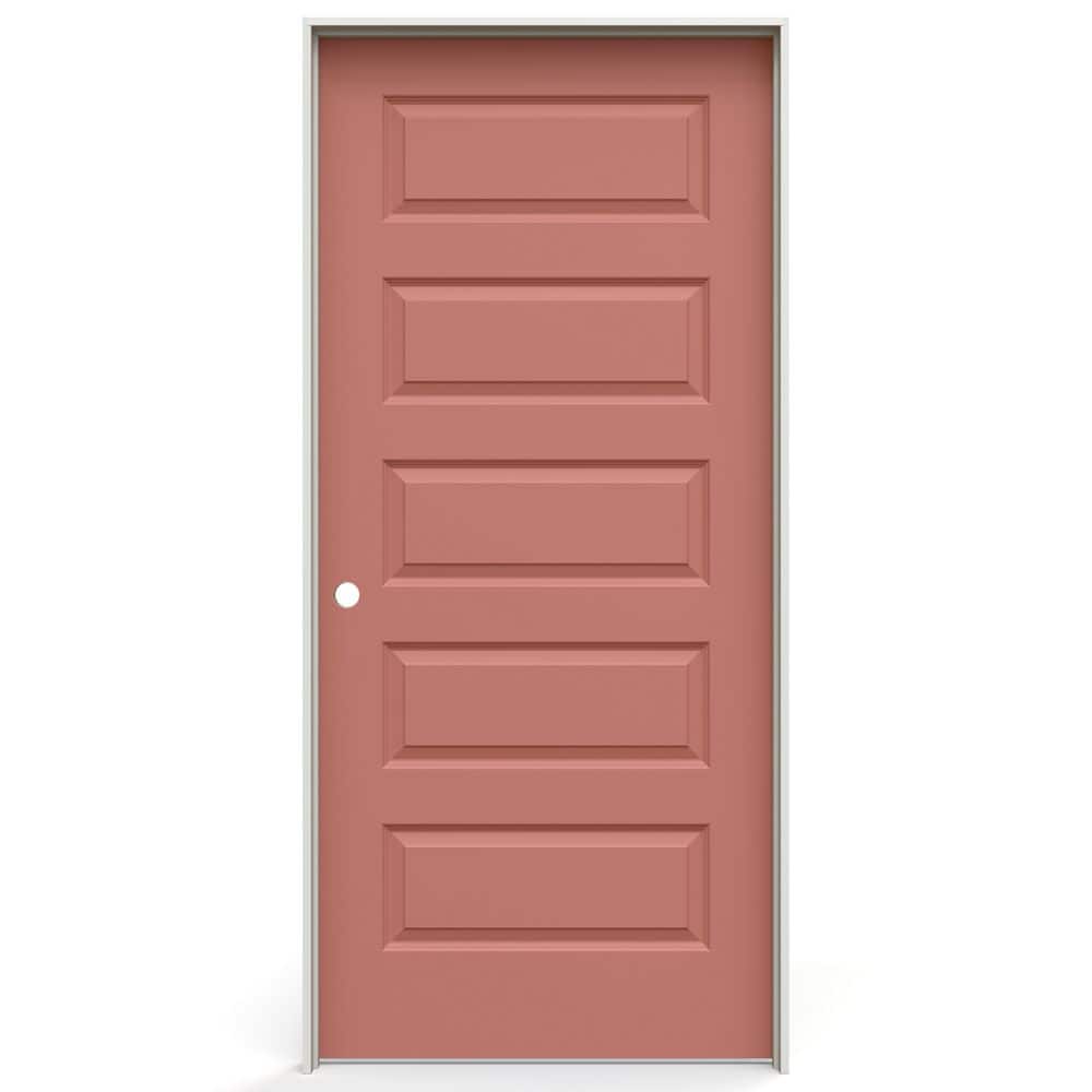 JELD-WEN 36 in. x 80 in. Rockport 5 Panel Right-Handed Solid Core ...
