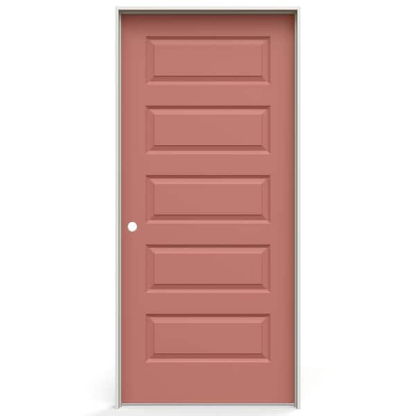 JELD-WEN 36 in. x 80 in. Rockport 5 Panel Right-Handed Solid Core ...