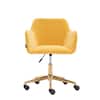 Yellow Velvet AdjusTable Height 360° Revolving Home Office Task Chair ...