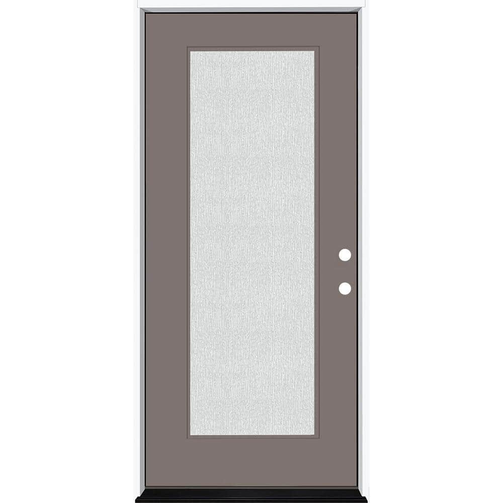 Steves & Sons Legacy 36 in. x 80 in. Full Lite Rain Glass LHIS Primed ...