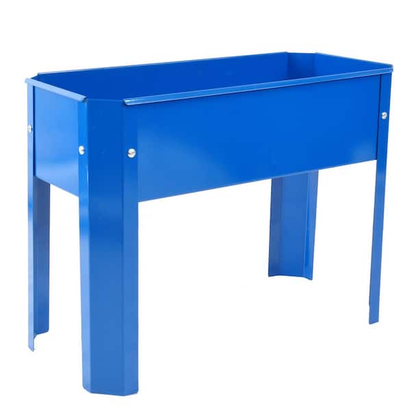 Mini Metal Raised Planter with Legs in Blue PPS-W22781987 - The Home Depot