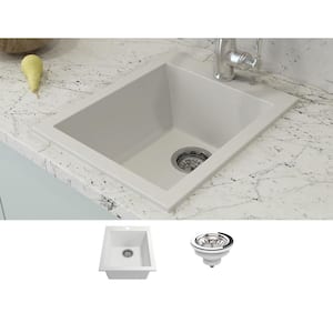 TerraLife Hyperion Granite Composite 16 in. Single Hole Drop-In ...
