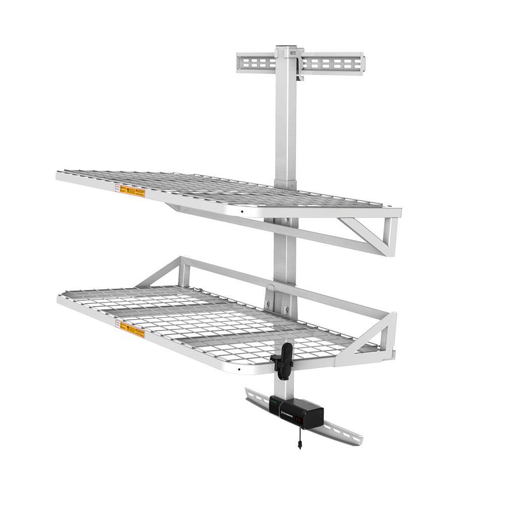 FLEXIMOUNTS Handy Jack 46.5 in. x 23.5 in. White Motorized Lift Steel ...