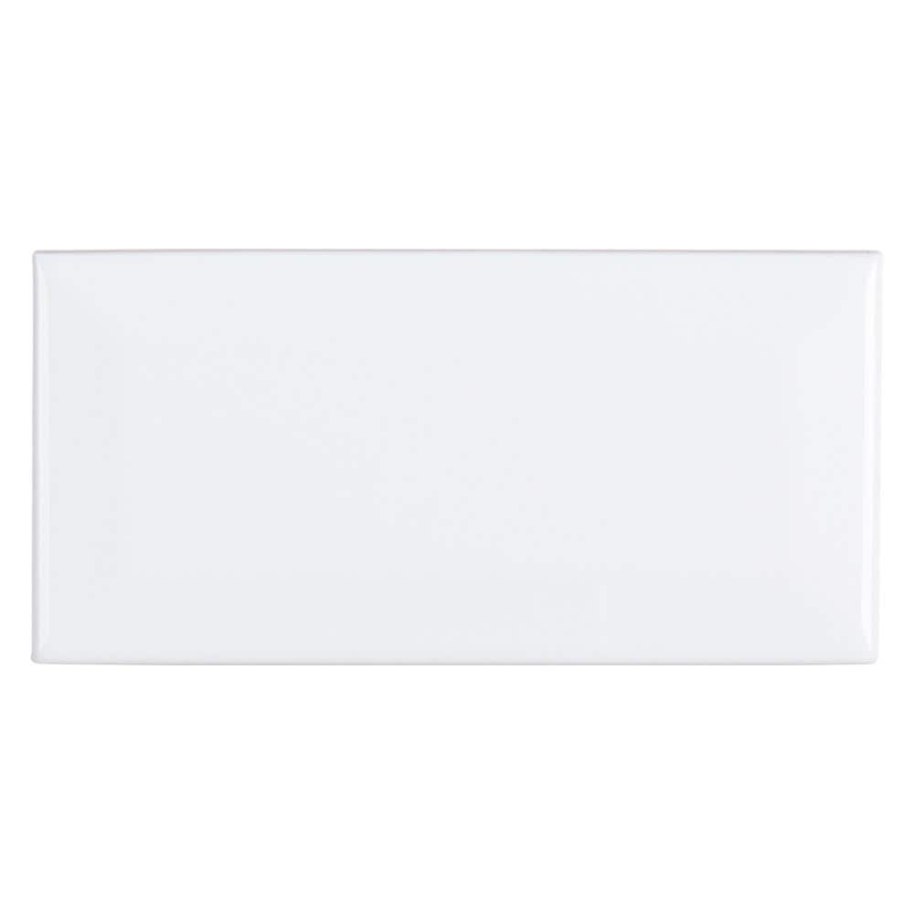 Jeffrey Court Fresh White 3 in. x 6 in. Glossy Beveled Ceramic Wall ...