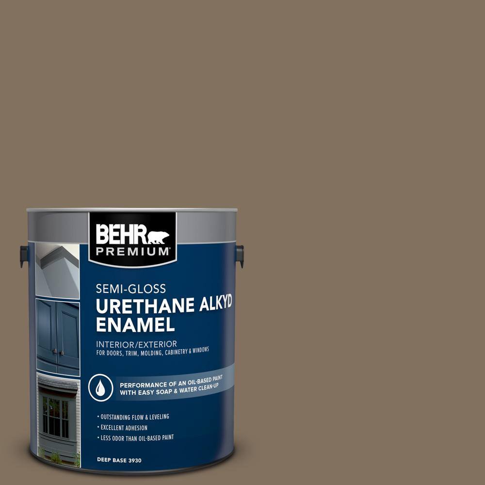 BEHR PREMIUM 1 gal. #PPU5-04 Mocha Latte Urethane Alkyd Semi-Gloss ...