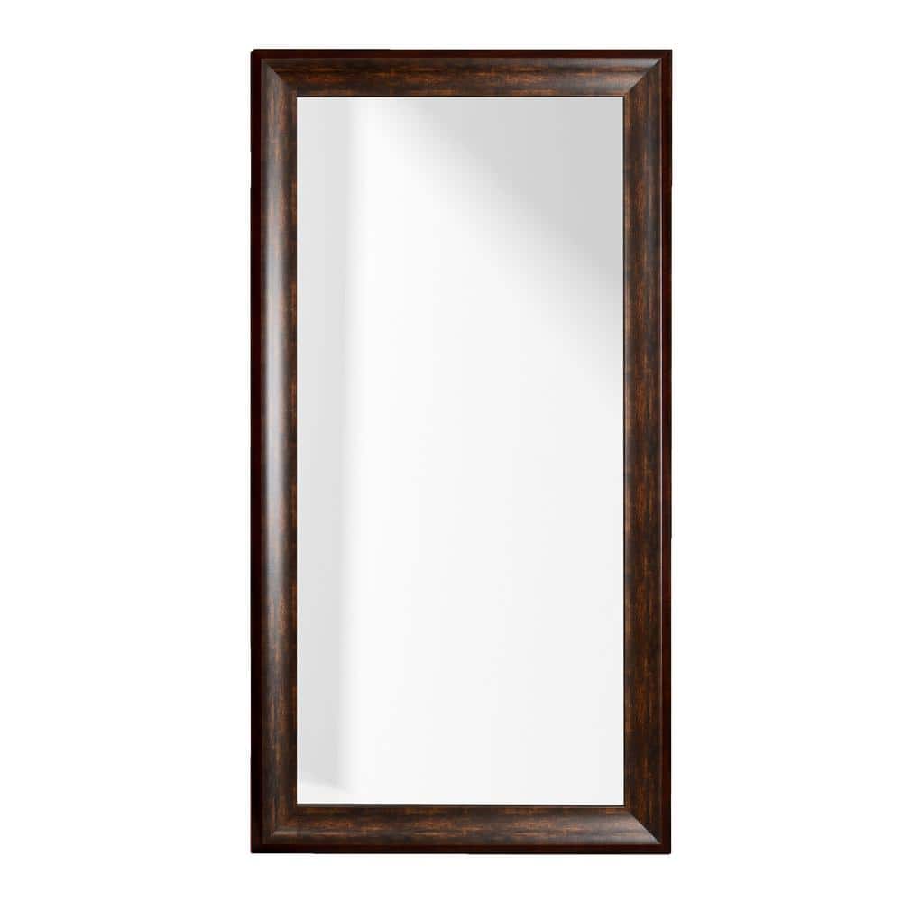 BrandtWorks 33 in. W x 67 in. H Deep Brown Extra Large Wall Mirror ...