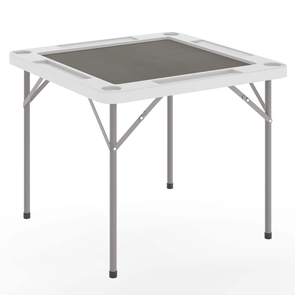 Carnegy Avenue Silas Classic 34.5 in. L Square 4-Player White Top/Gray ...