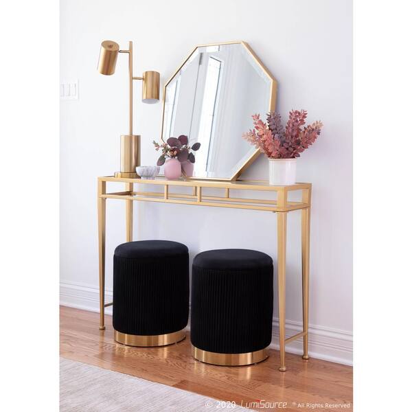 Velvet pleated ottoman store