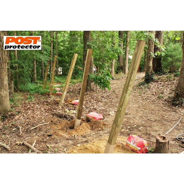 Post Protector 4 in. x 4 in. x 42 in. In-Ground Fence Post Decay ...