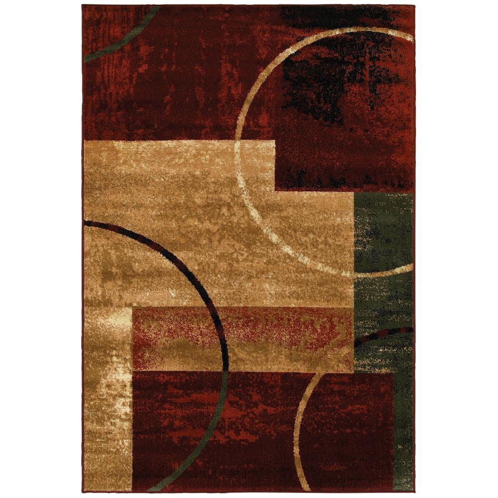 HomeRoots Bernadette Red 5 ft. x 7 ft. Rectangle Area Rug 2000395733 ...