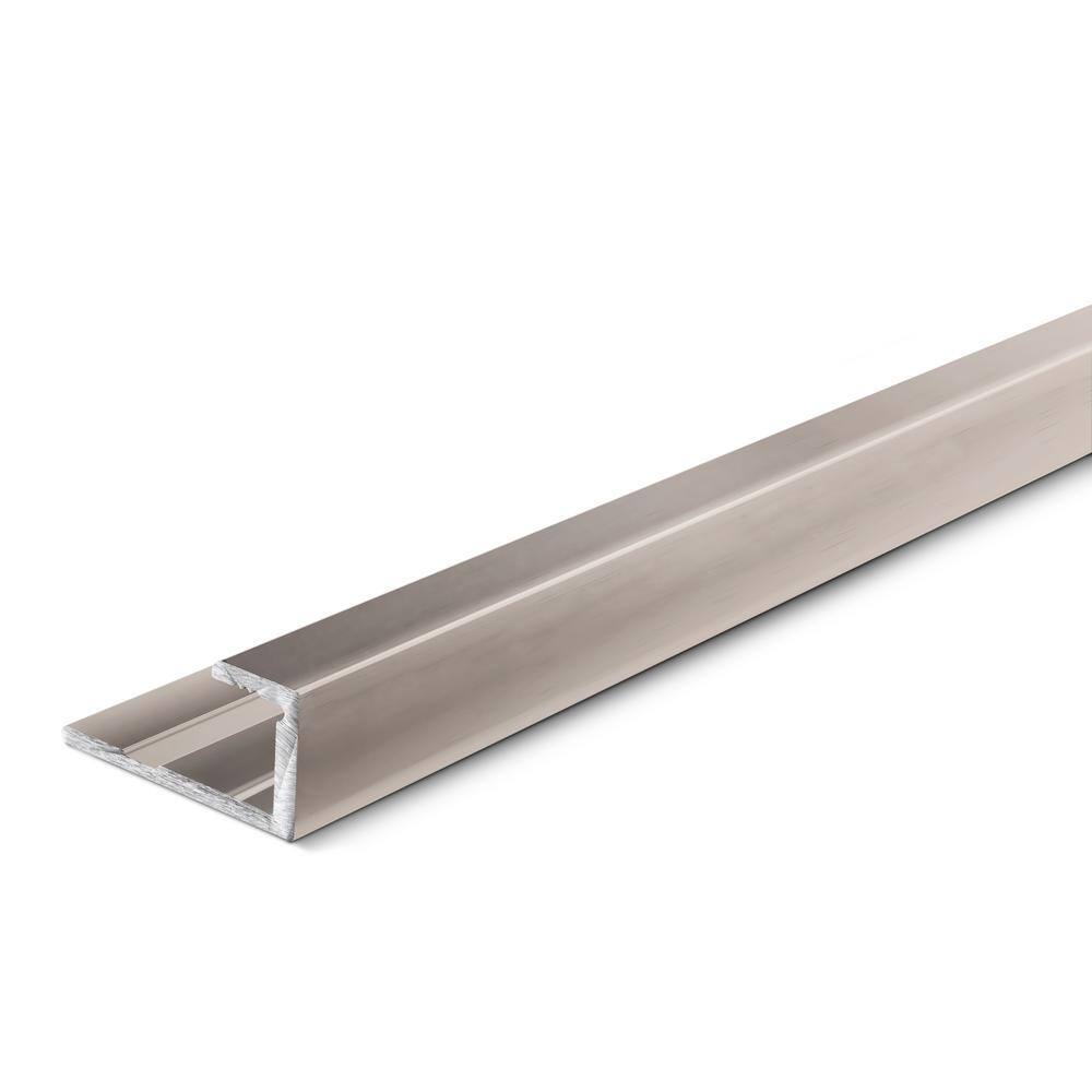 TrimMaster Satin Nickel 3/8 in. x 98-1/2 in. Aluminum Square Tile ...