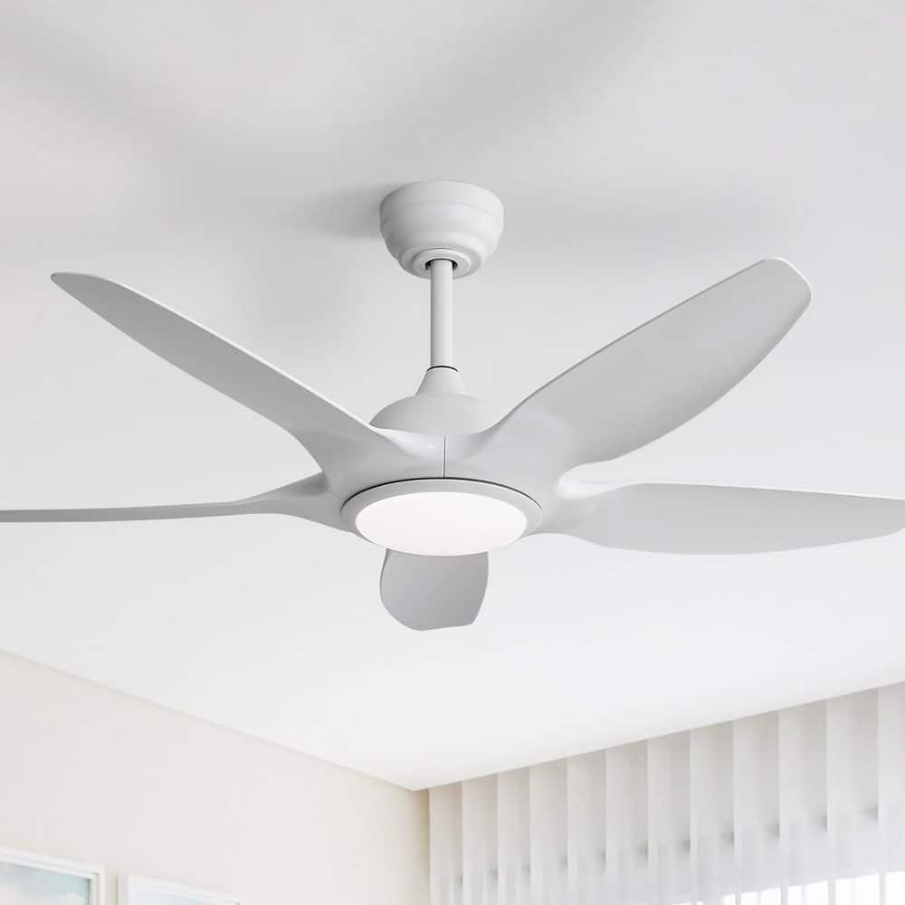 CACI Mall 48 in. Indoor/Outdoor Integrated LED White Ceiling Fan with ...
