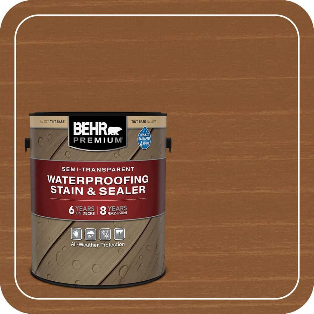 BEHR PREMIUM 1 gal. #ST-110 Chestnut Semi-Transparent Waterproofing ...