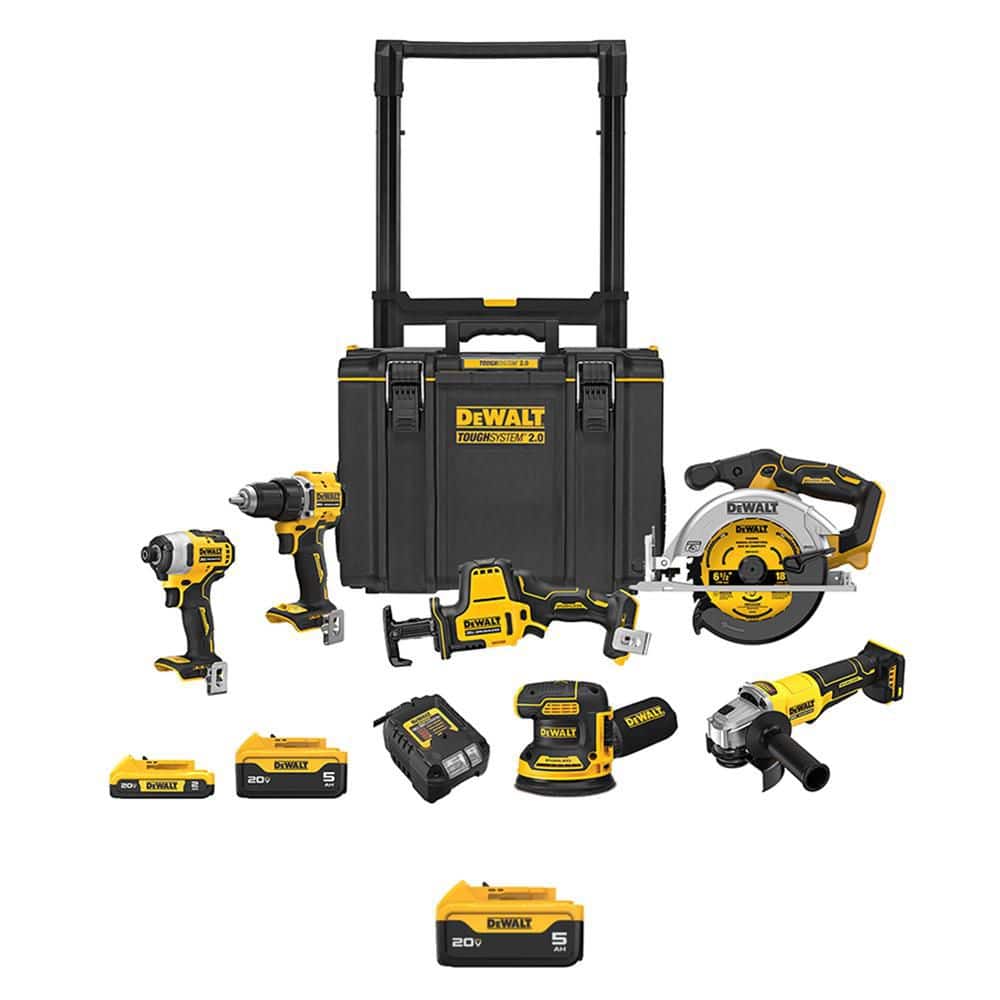 Reviews for DEWALT 20V Lithium-Ion Cordless 6-Tool Combo Kit with (2) 5 ...