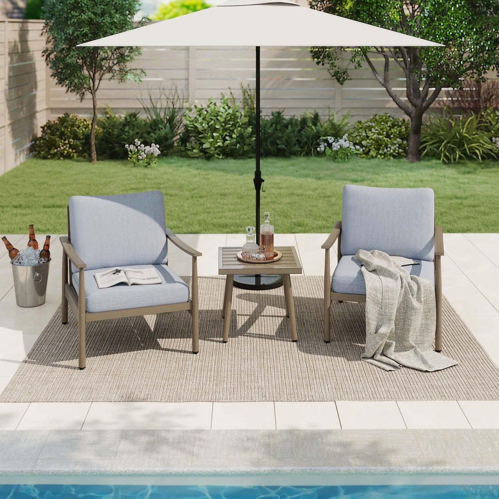 ChillPavilion Sunset Retreat 3-Piece Aluminum Patio Conversation Set ...