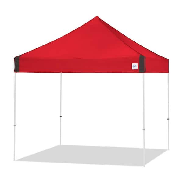 E-Z UP Pyramid Series 10 ft. x 10 ft. Red Instant Canopy Pop Up Tent ...