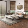 Furniture of America Thompson Black Metal Frame Queen Platform Bed With ...