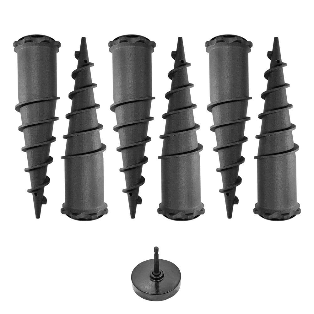 Ground Spike Anchor Kit-6-Pack with Drill Chuck GS206 - The Home Depot