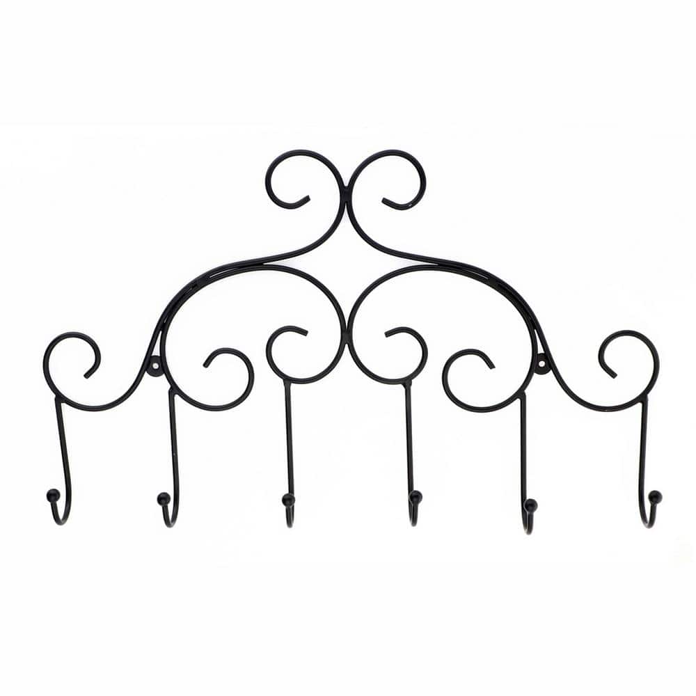 Mascot Hardware Traditional 20 in. L Black Hook Rail with 6 Hooks HR148 ...