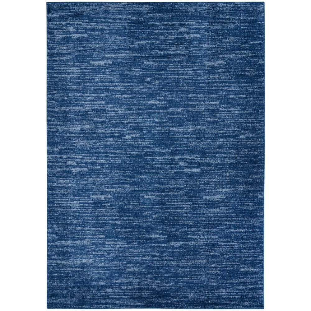 Nourison Essentials 5 ft. x 8 ft. Navy Blue Solid Contemporary Area Rug ...