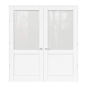 Reviews for TENONER 64 in. x 80 in. Half Lite Frosted Glass White ...
