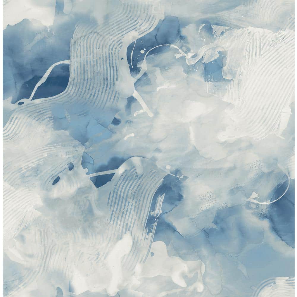 Seabrook Designs 56 sq. ft. Blue Lake and Frost Notch Trowel Abstract ...