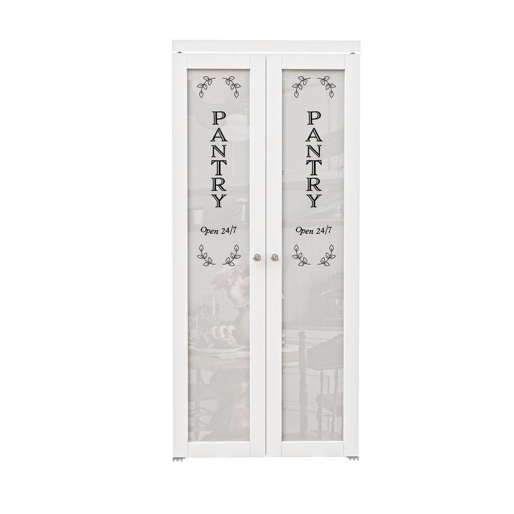 ARK DESIGN 36in. x 80 in. 1-Lite Frosted Glass Solid Core White ...