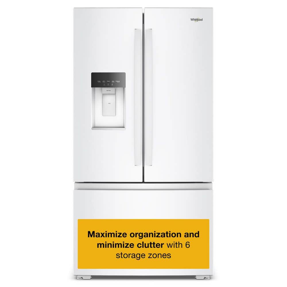 Whirlpool 36 in. 23 cu. ft. Counter Depth French Door Refrigerator in ...