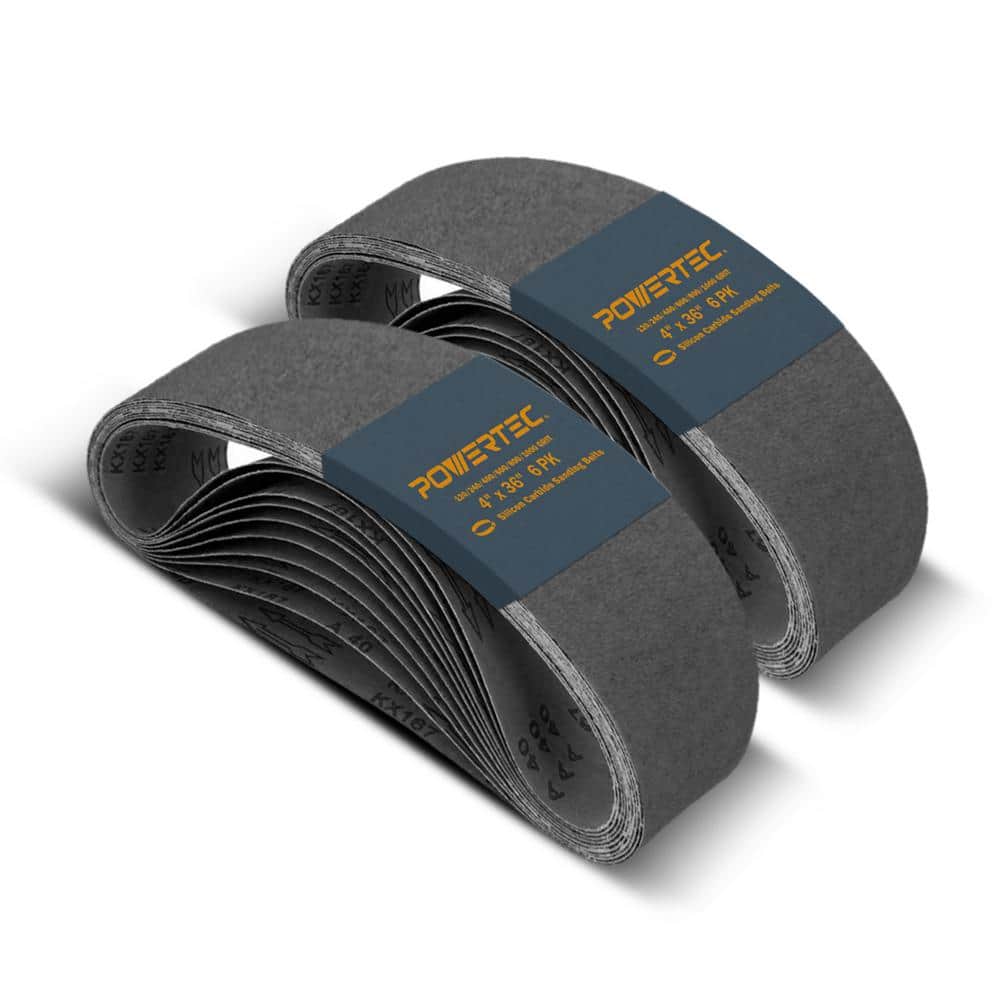 ‎POWERTEC 4 in. x 36 in. 2 Each of 120/240/400/600/800/1000 Grits ...