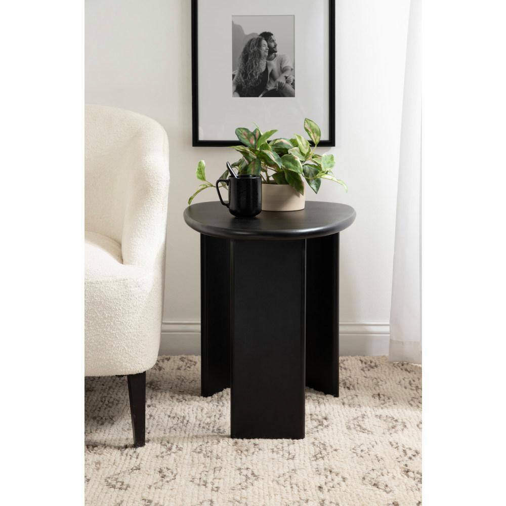 Kate and Laurel Tortola 22.00 in. Black Specialty Solid Wood End Table ...