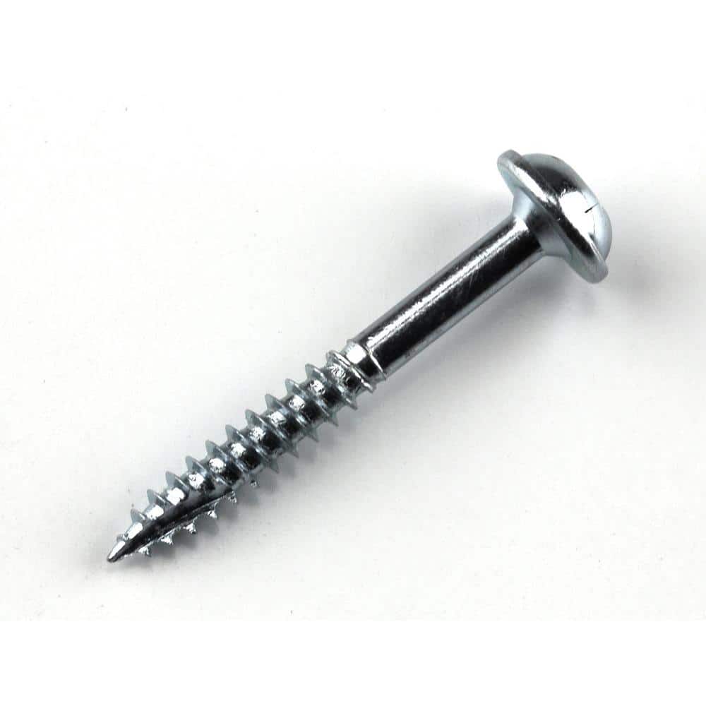 Kreg #8 x 1-1/4 in. Square Drive Round Head Zinc Fine Pocket-Hole Screw ...
