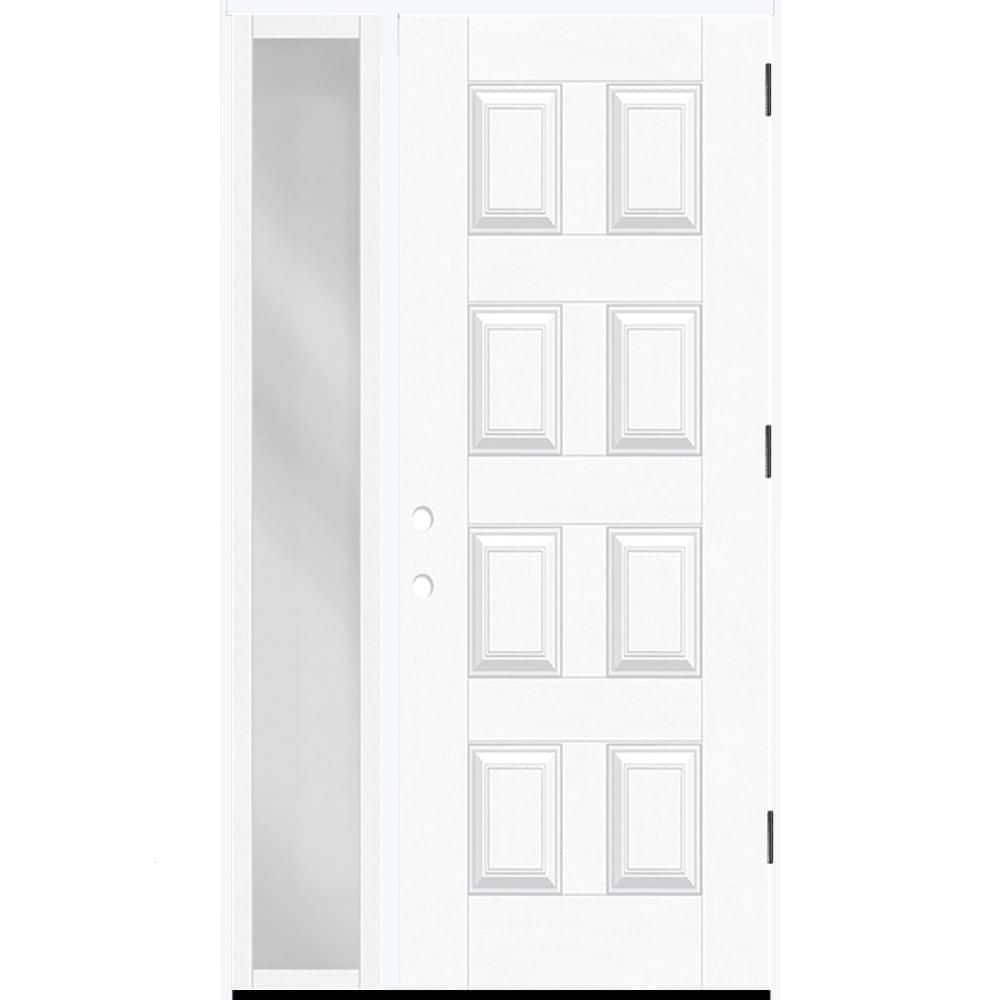 Steves & Sons Regency 49 in. x 80 in. 8-Panel LHOS Unfinished Mahogany ...
