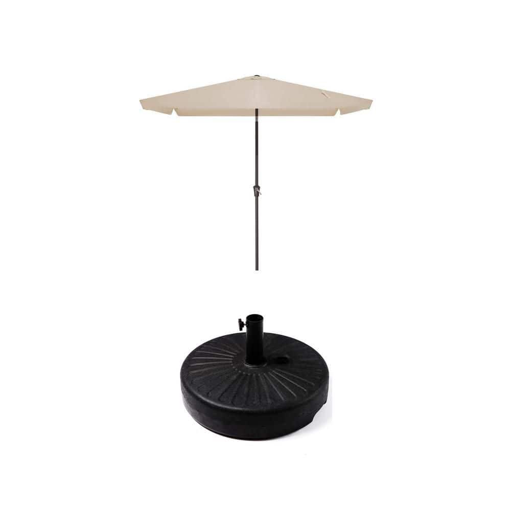 JEAREY 6. 5 ft x 10 ft Tan Rectangular Steel Crank and Tilt Patio ...