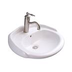 Barclay Products Caroline 450 Wall-Hung Sink in White with 4 in. Centerset Faucet Holes 4-2004WH