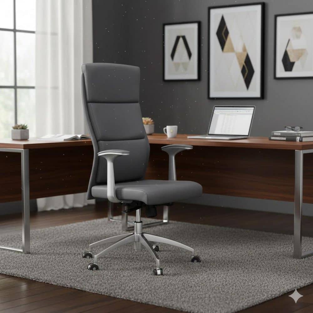 HOME IMPORTS EMPORIUM 51 in. H Faux Leather Adjustable Height Ergonomic ...