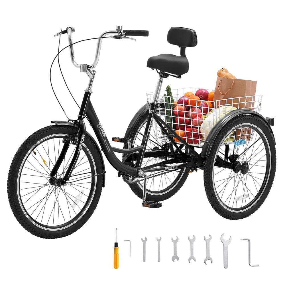 VEVOR Adult Tricycles Bike 20 in. 3-Wheeled Bicycles 3 Wheel Bikes ...