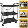 PACK-N-ROLL 3-Shelf Collapsible 4-Wheeled Multi-Purpose XL Resin ...