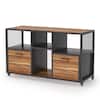 BYBLIGHT Atencio Brown 2 Drawer Wood File Cabinets, Rustic Mobile ...