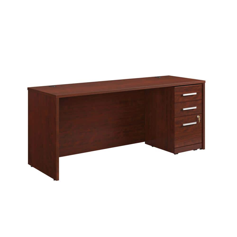 Affirm 71.102 in. Classic Cherry Desk with (Fully Assembled) 3-Drawer ...