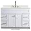 Ariel Adams 25 in. Bath Vanity in White with Quartz Vanity Top in ...