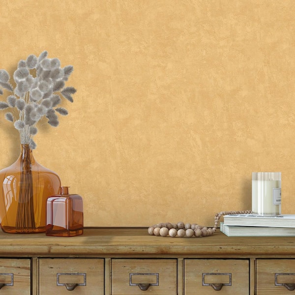 Veer Decor Faux Waxed Texture Ocher Wallpaper Sample VRAR02-697W1 - The ...