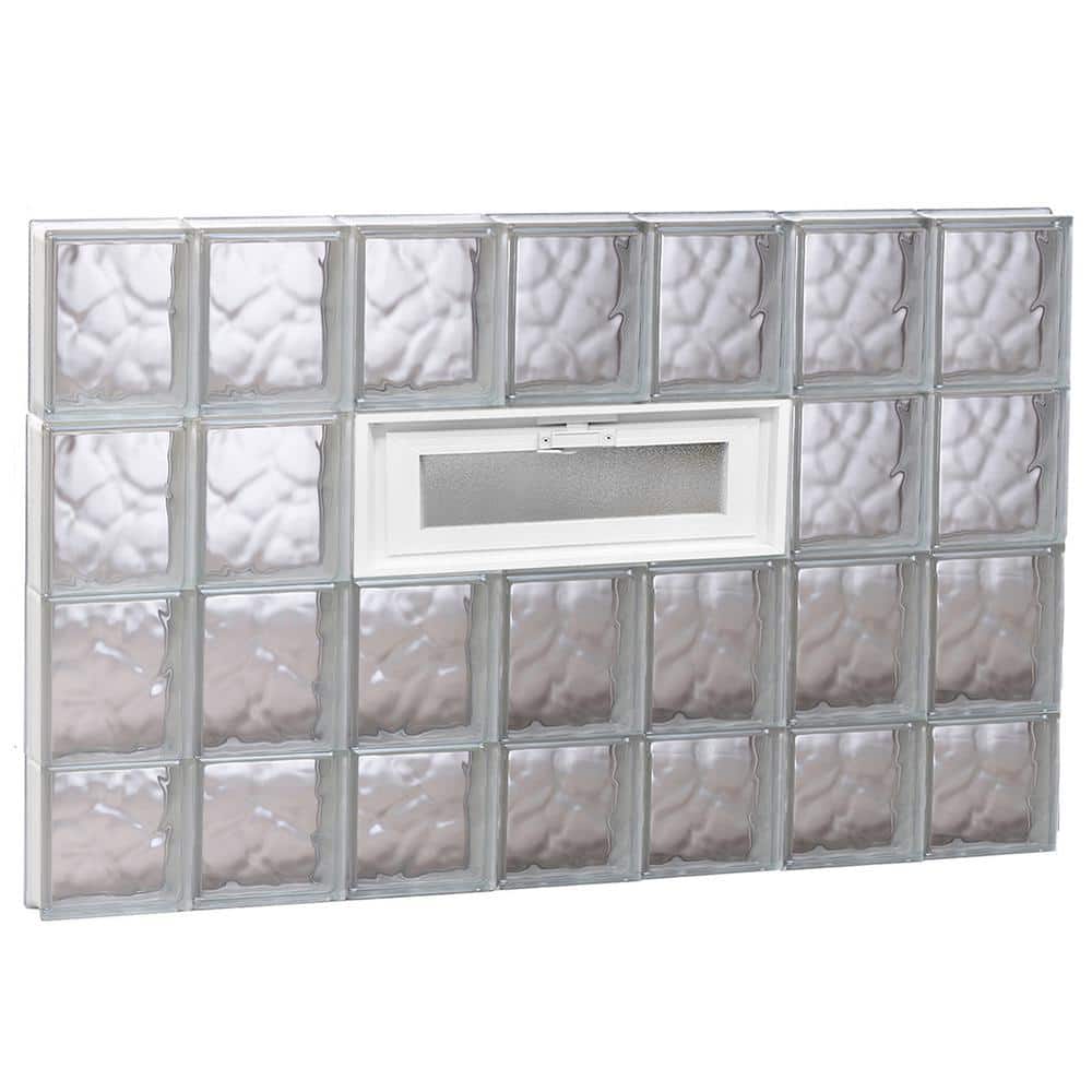 Clearly Secure 40.25 in. x 29 in. x 3.125 in. Frameless Wave Pattern ...