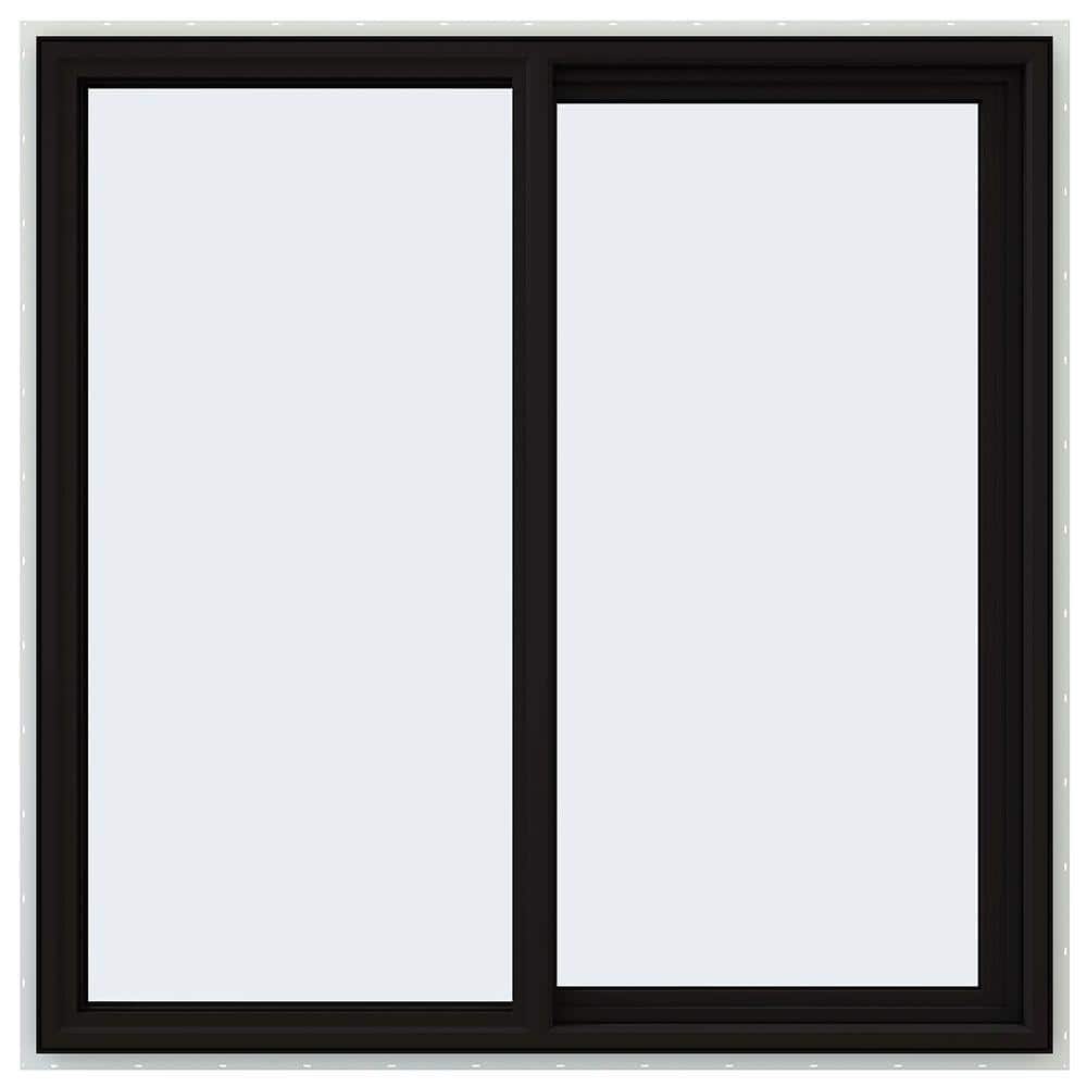 JELD-WEN 48 in. x 48 in. V-4500 Series Black Exterior/White Interior ...