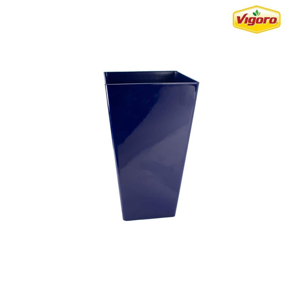 Vigoro 11.5 in. Harmony Medium Cobalt Blue Plastic Square Planter (11.5 ...